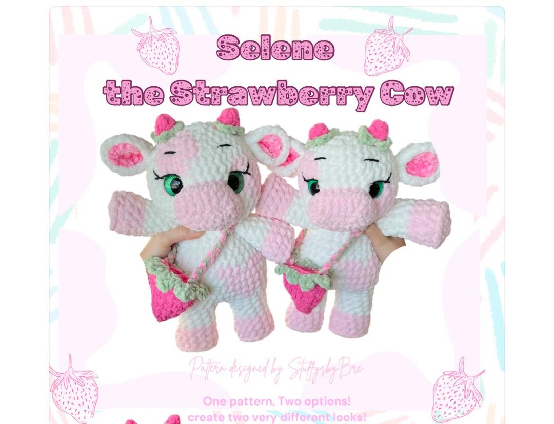 Selene the Strawberry Cow Pattern (US Terms) - Etsy