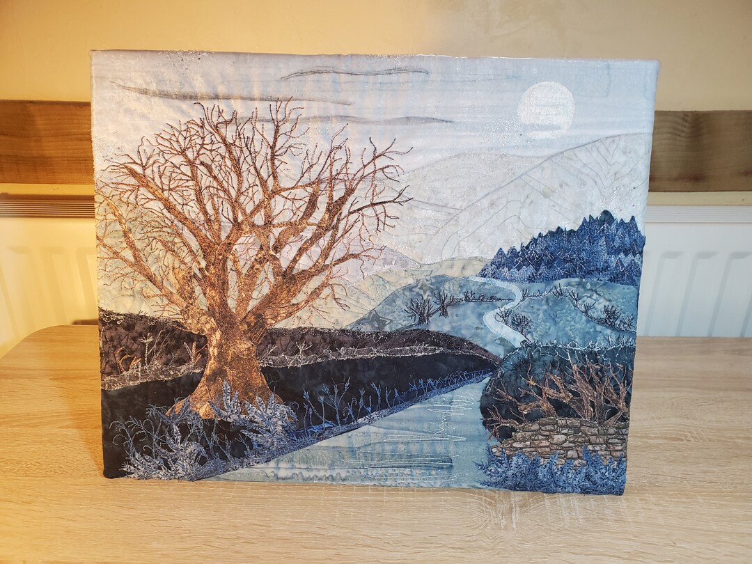 Original Completed 'moonlight' Textile Art Picture. - Etsy