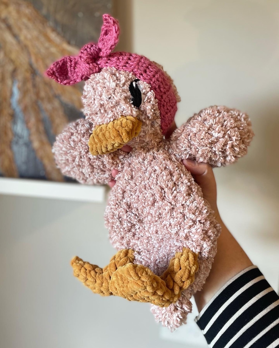 Della the Duck Crochet Lovey for Babies/toddlers W/ Removable Headband ...
