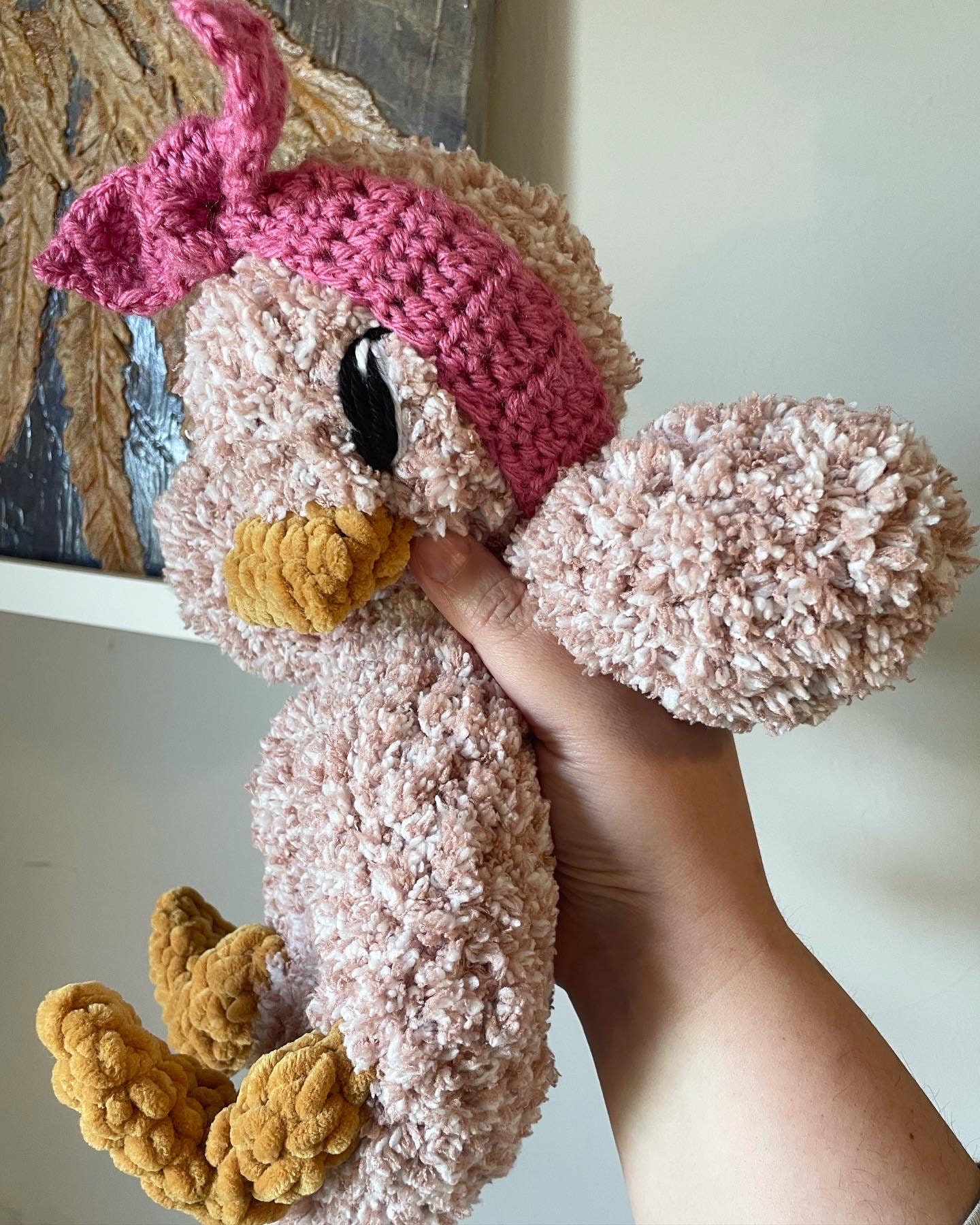 Della the Duck Crochet Lovey for Babies/toddlers W/ Removable Headband ...