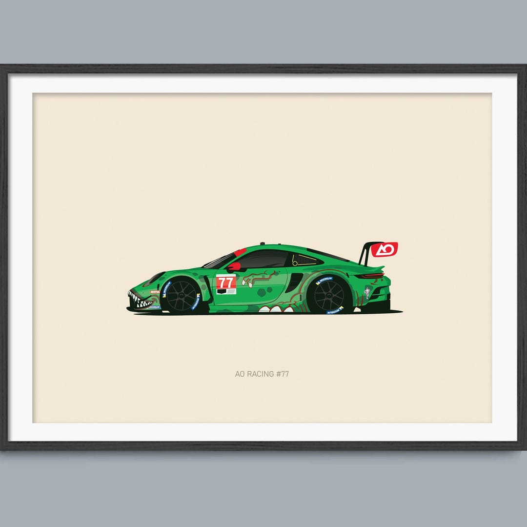 Rexy Porsche #77 Illustration Print: Kids Room Decor - Etsy