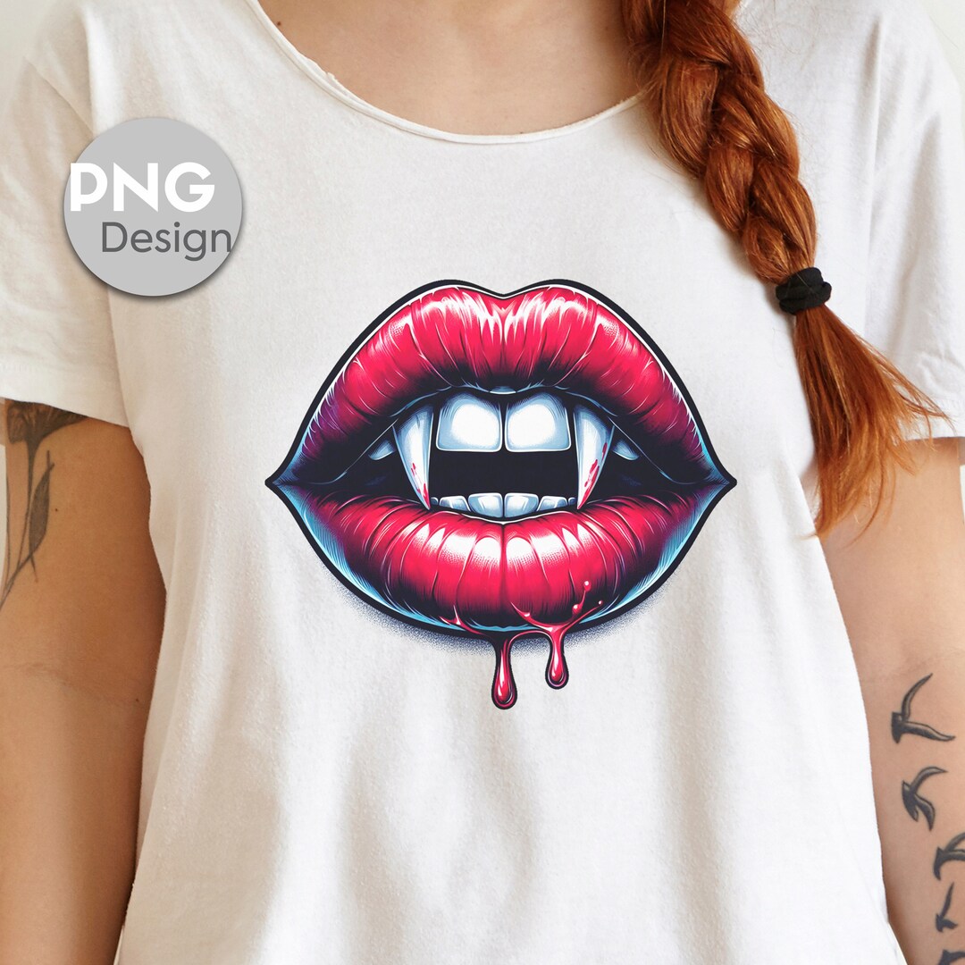 Vampire Kisses PNG File, Vampire Themed Clothing, Dark Fantasy T-shirt ...