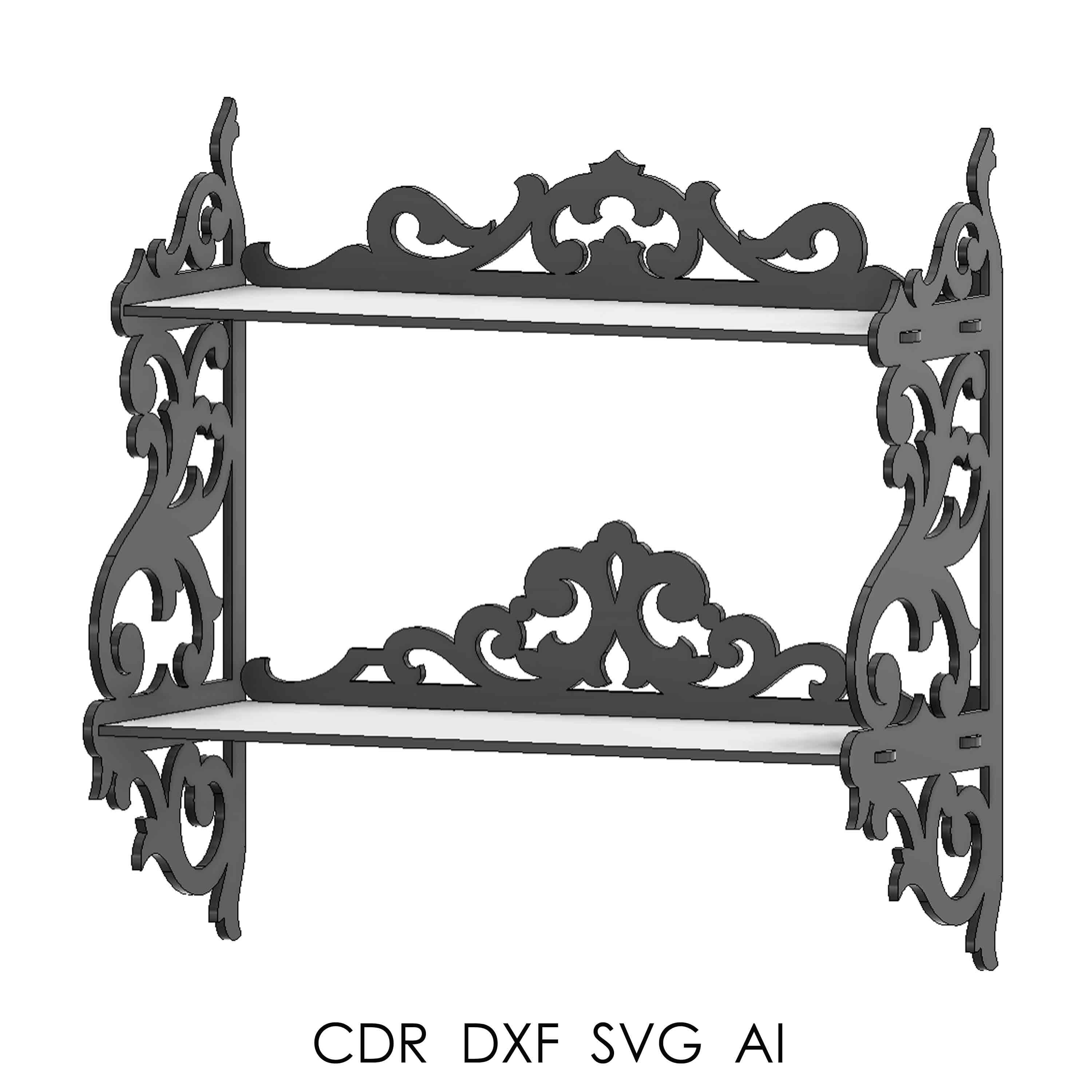 Display Double Wall Shelf SVG – Laser Cut Files | CNC Furniture ...