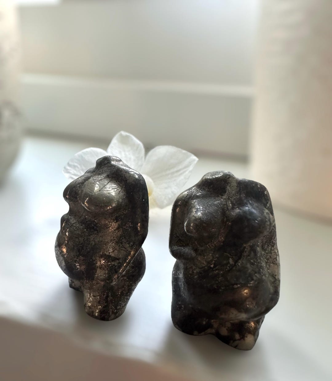 Mini Pyrite Pregnant Goddess Carving – Divine Feminine Body Sculpture ...