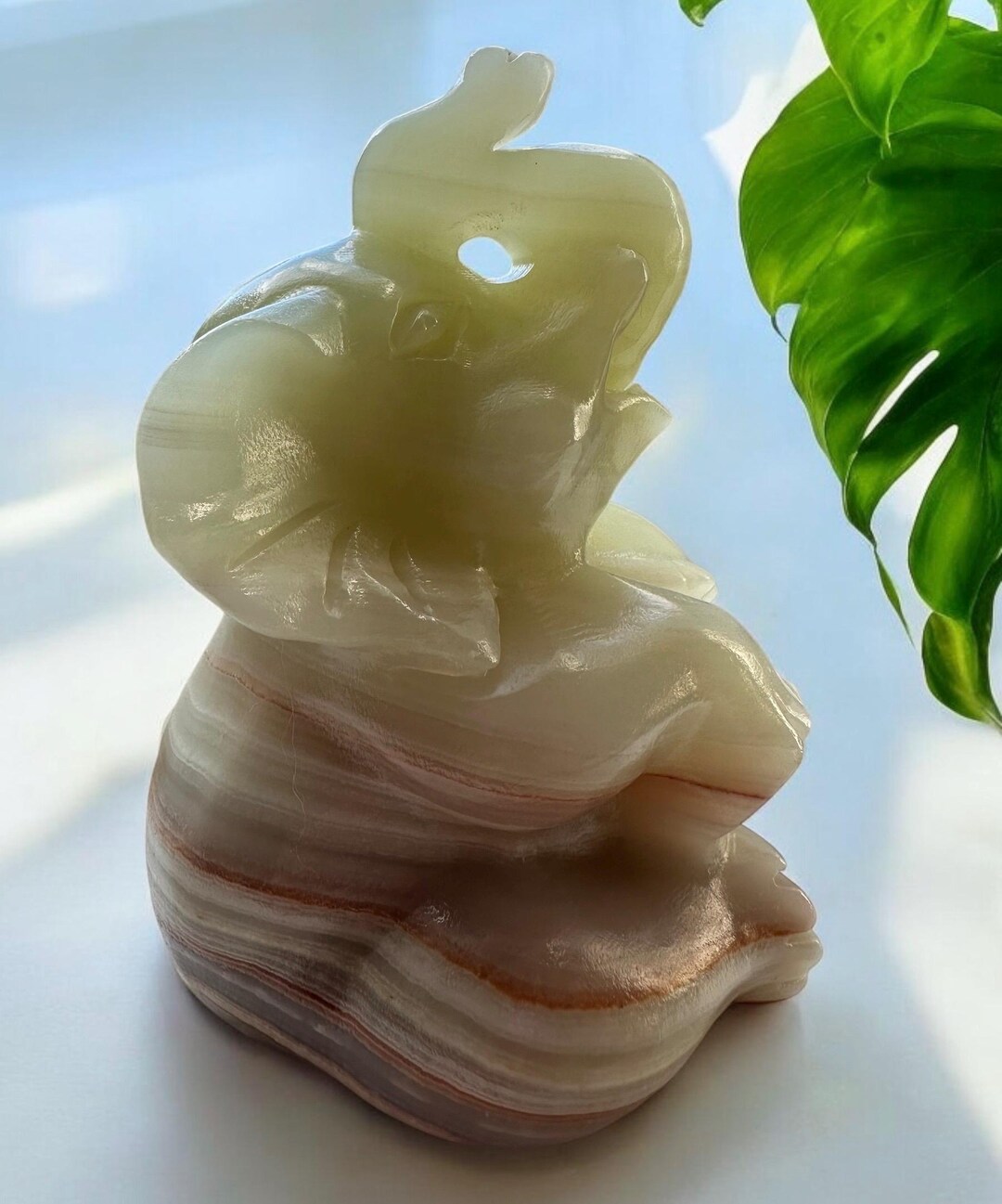 Extra-large Afghanistan Jade Elephant XL Sitting Elephant Carving Green ...