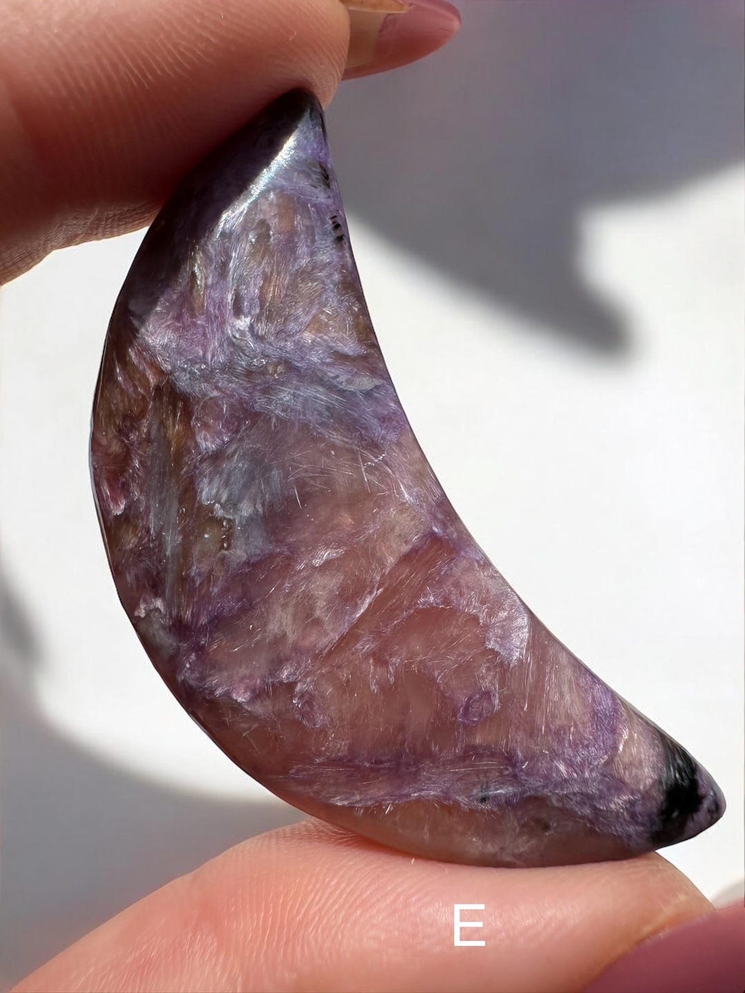 Charoite Moon Carving – Crescent Moon Crystal Charoite Crystal • Crown ...