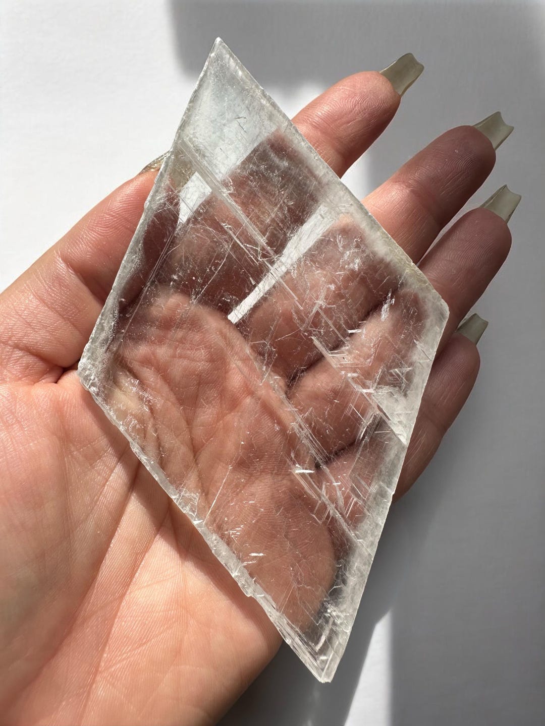Selenite Clear Crystal Diamond – Large Optical Grade Selenite Slab for ...
