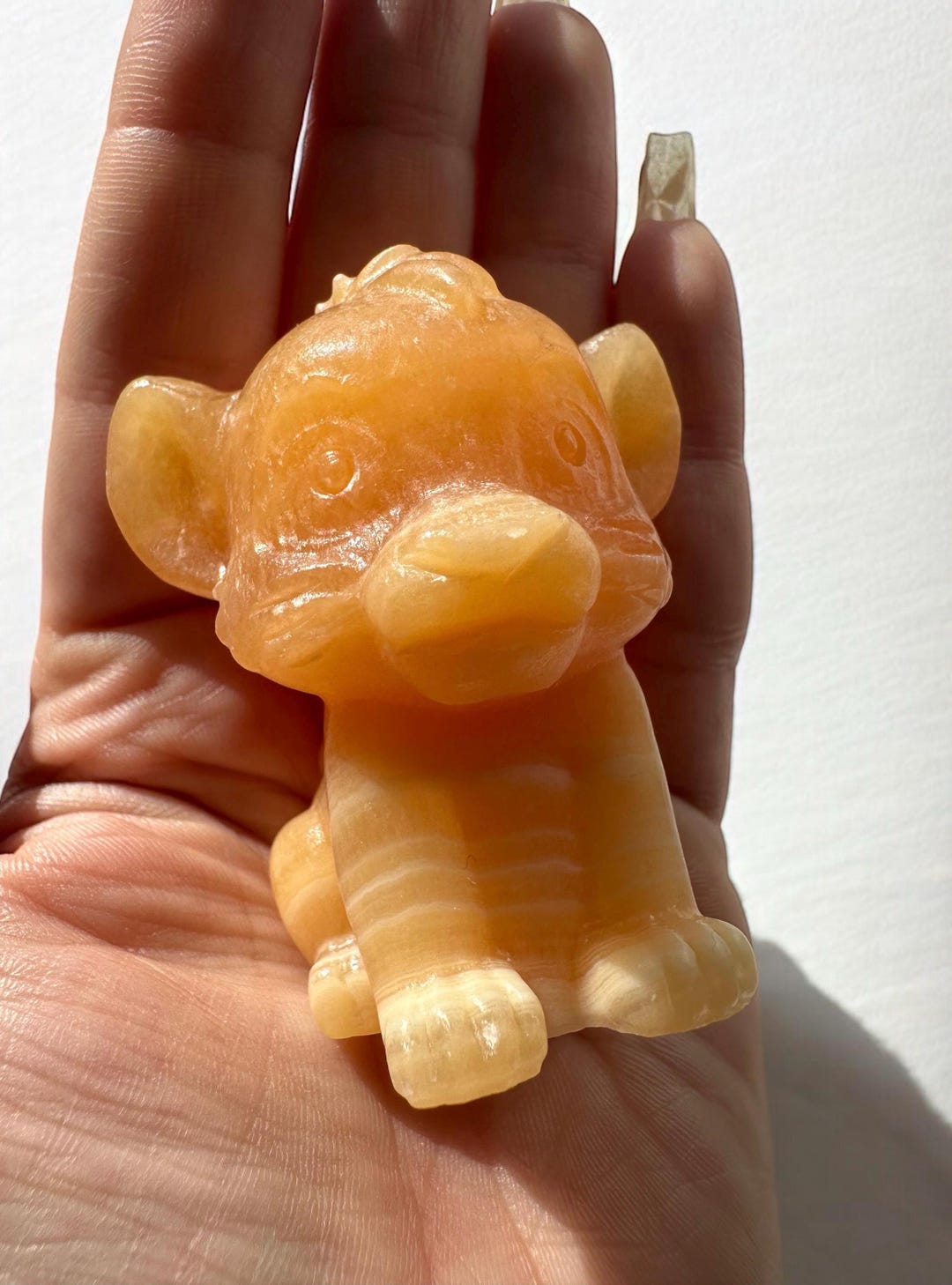 Crystal Lion Carving Simba Carving Orange Calcite – Lion Crystal ...