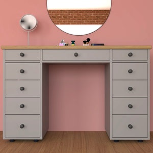 Step-by-step DIY Makeup Vanity Table Plan | Woodworking Plans | Diy ...