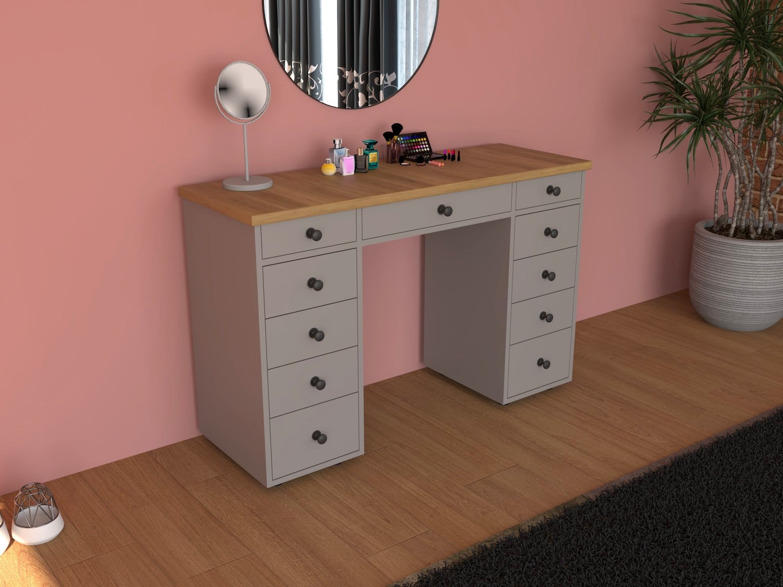 Step-by-step DIY Makeup Vanity Table Plan | Woodworking Plans | Diy ...