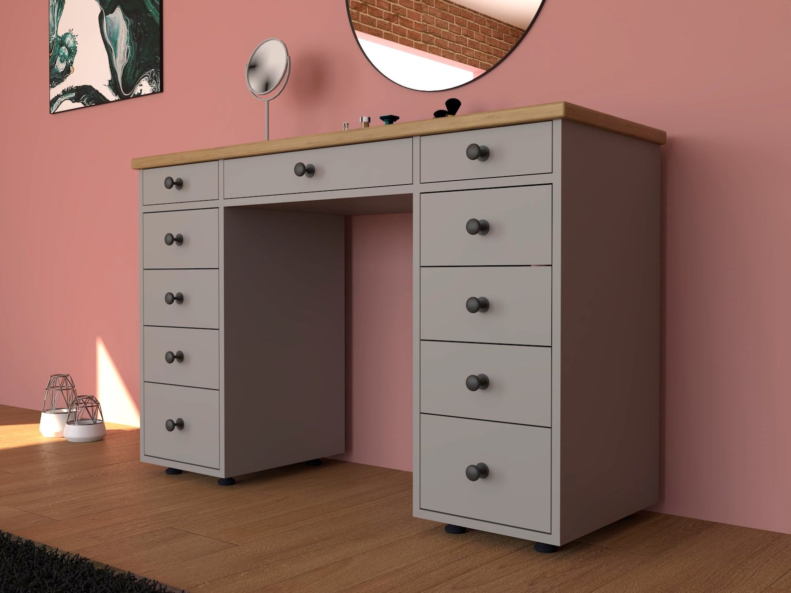 Step-by-step DIY Makeup Vanity Table Plan | Woodworking Plans | Diy ...