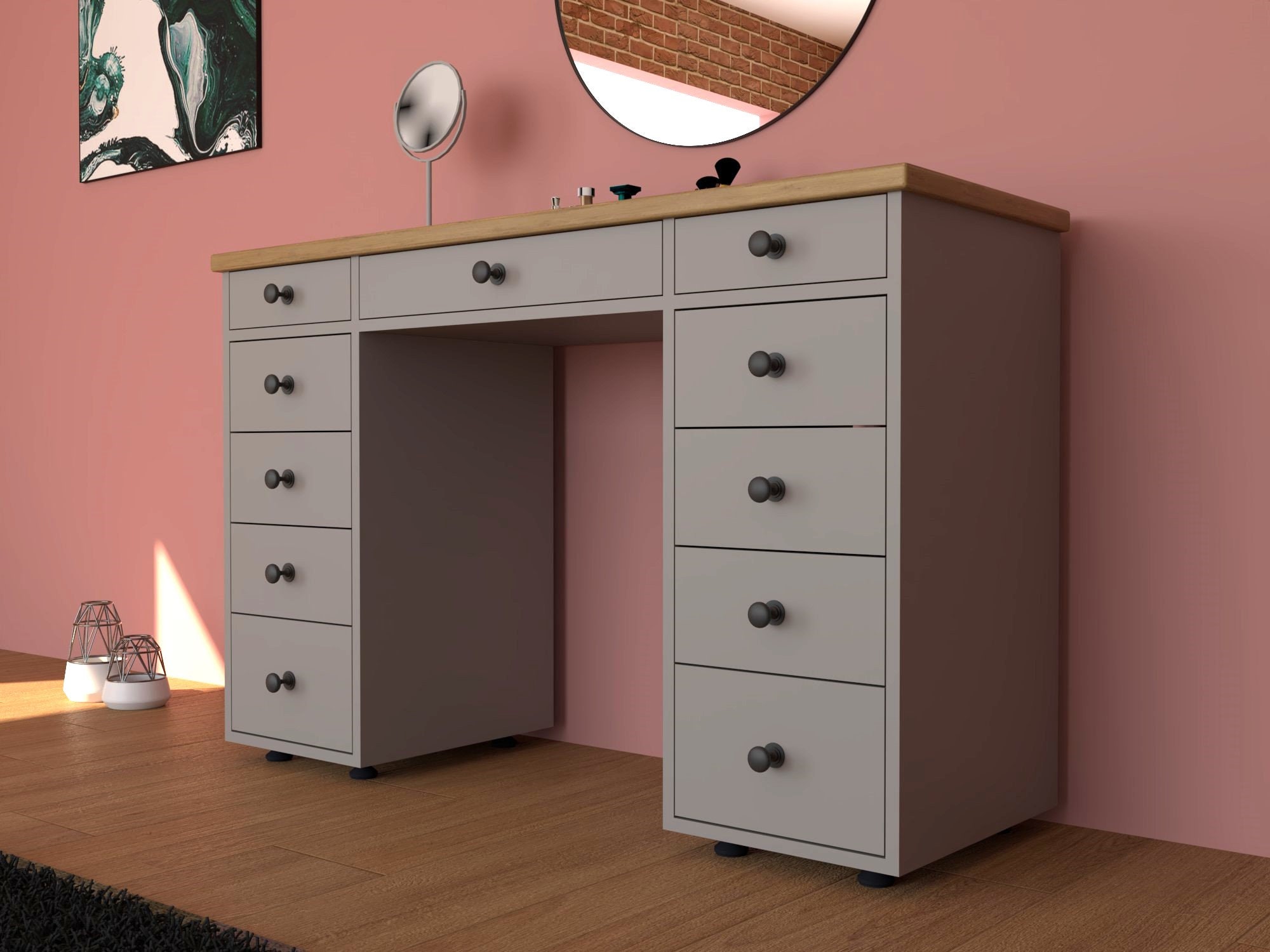 Step-by-step DIY Makeup Vanity Table Plan | Woodworking Plans | Diy ...