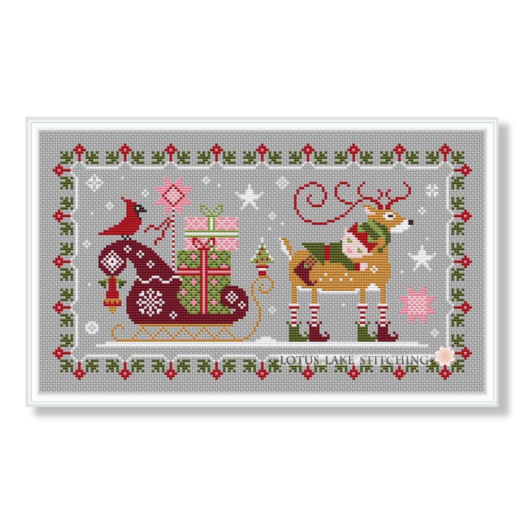Cross Stitch the Sleeping Elf, Christmas Pattern Pdf, Winter Primitive ...