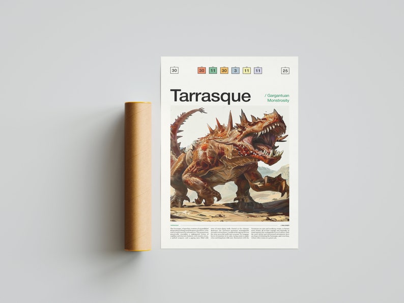 Tarrasque Dnd Poster, Dnd Tarrasque Print, D&D Monster Art, Dungeons ...