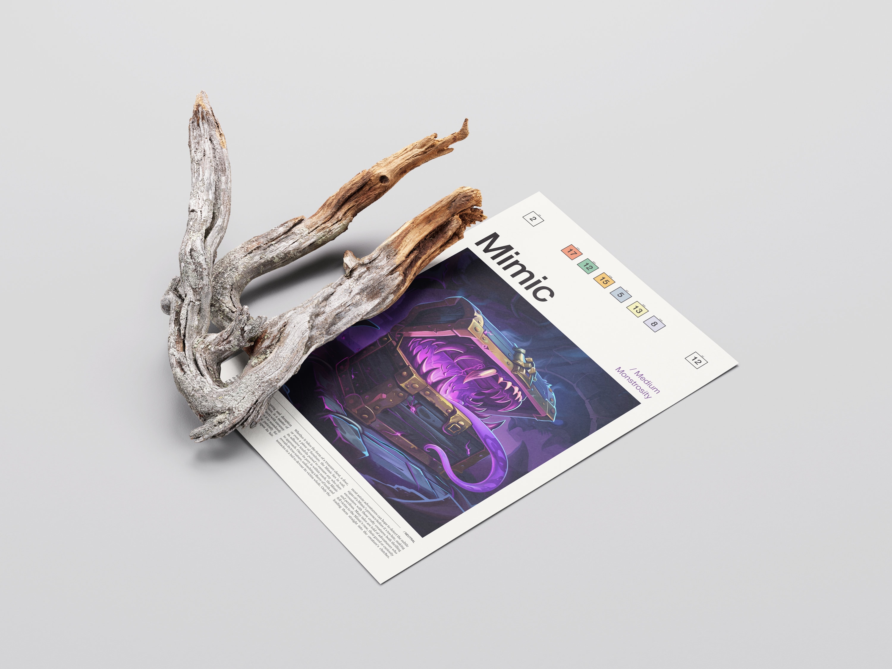 Mimic Chest Dnd Poster, Dnd Mimic Box Print, D&D Treasure Chest ...