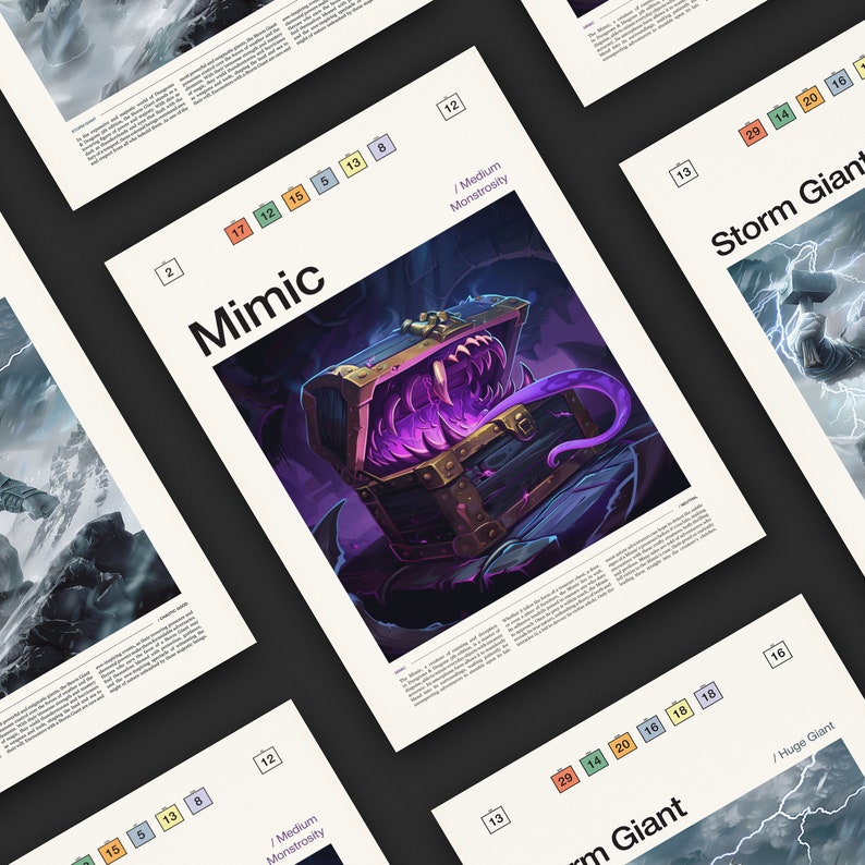 Mimic Chest Dnd Poster, Dnd Mimic Box Print, D&D Treasure Chest ...