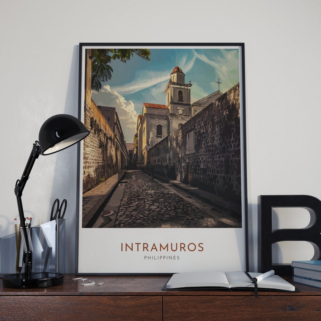 Intramuros Travel Print Wall Art, Philippines, Vector Poster, Graphic ...