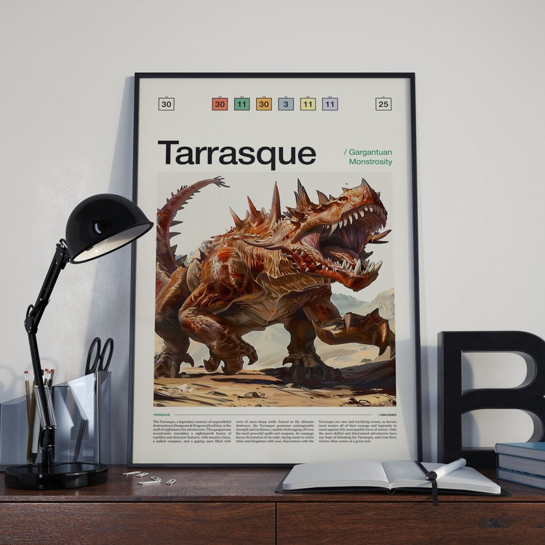 Tarrasque Dnd Poster, Dnd Tarrasque Print, D&D Monster Art, Dungeons ...