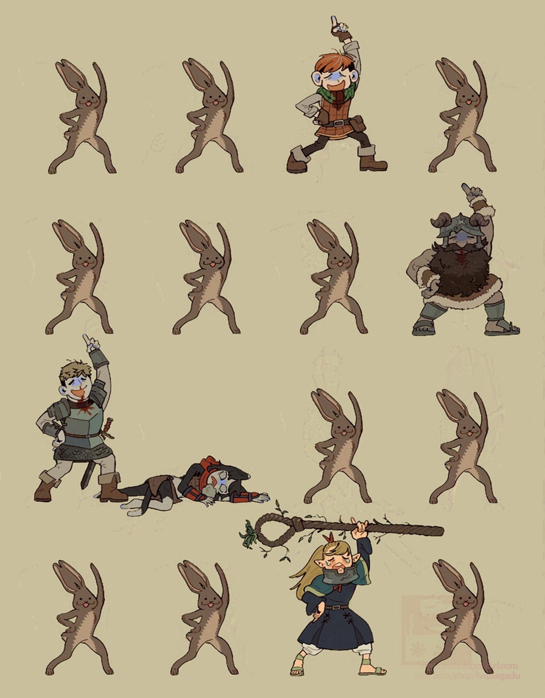 Dunmesh Rabbit Dance Print - Etsy