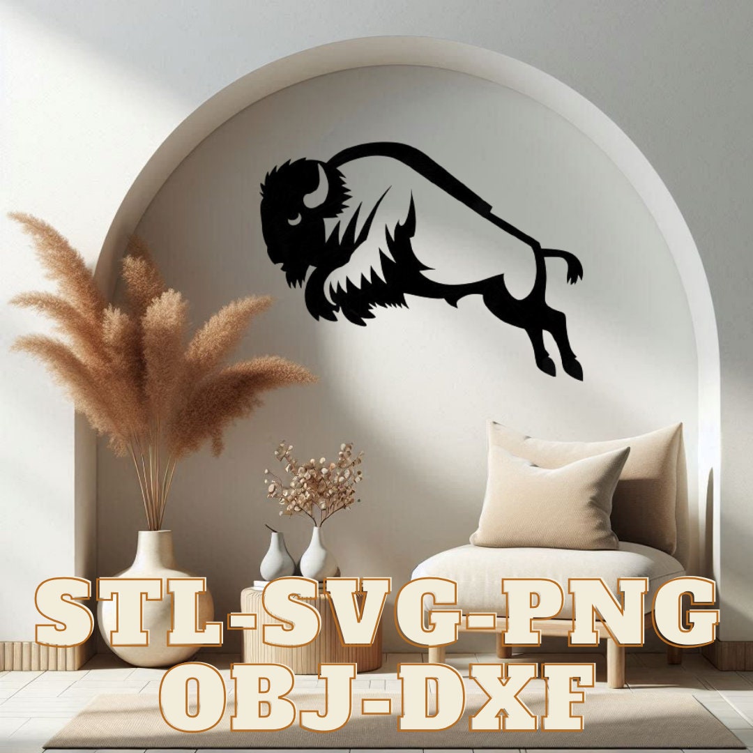 Bison Svg Bundle: Digital Bison Clipart & Cut Files-svg, Stl, Dxf,obj ...