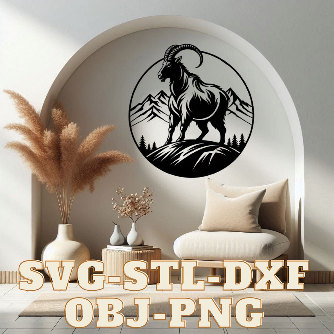 Goat Stl,svg,obj,png,dxf Digital File,metal Wall Art,cnc Cutting Files ...