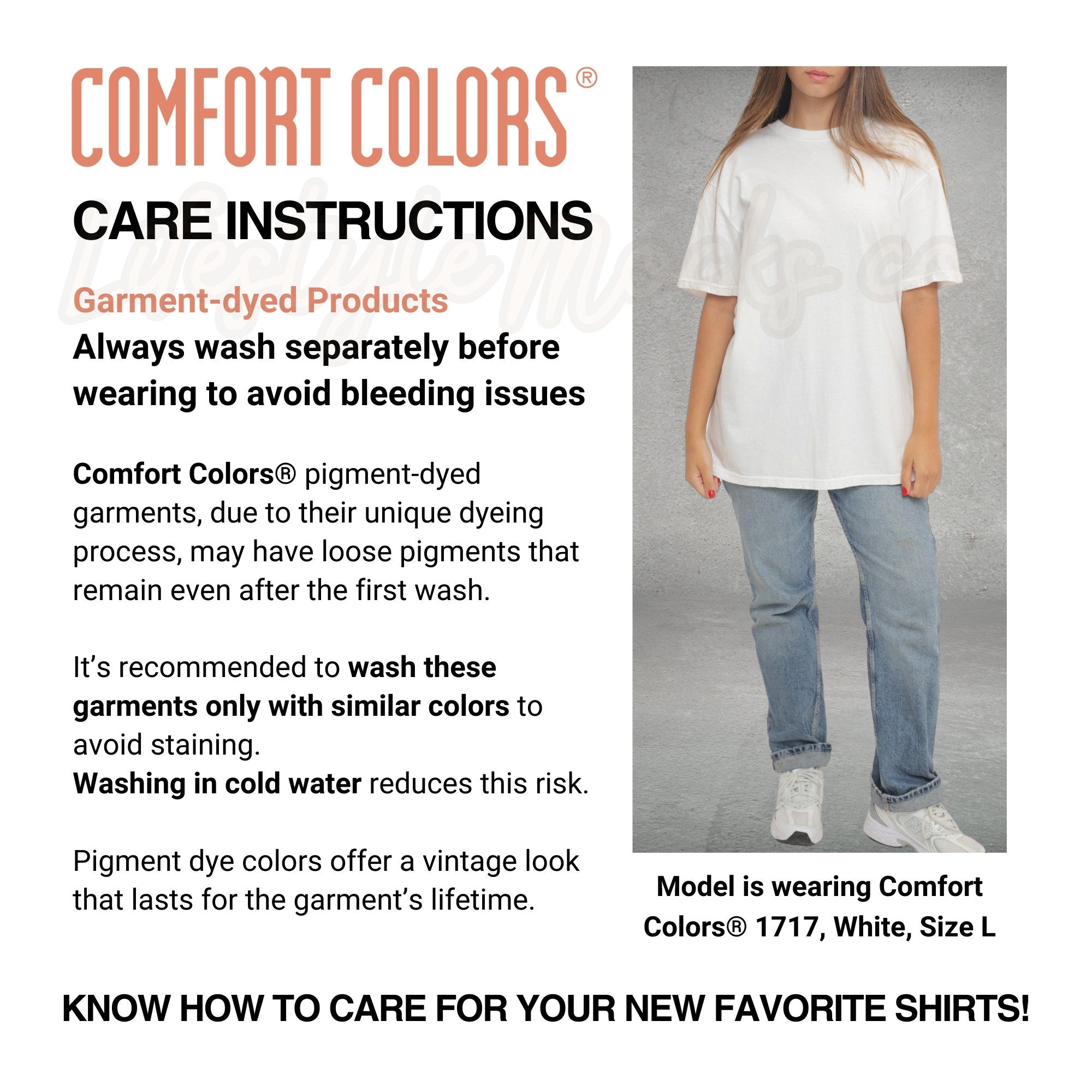 Comfort Colors Care Instructions Comfort Colors 1717 Washing Guide ...