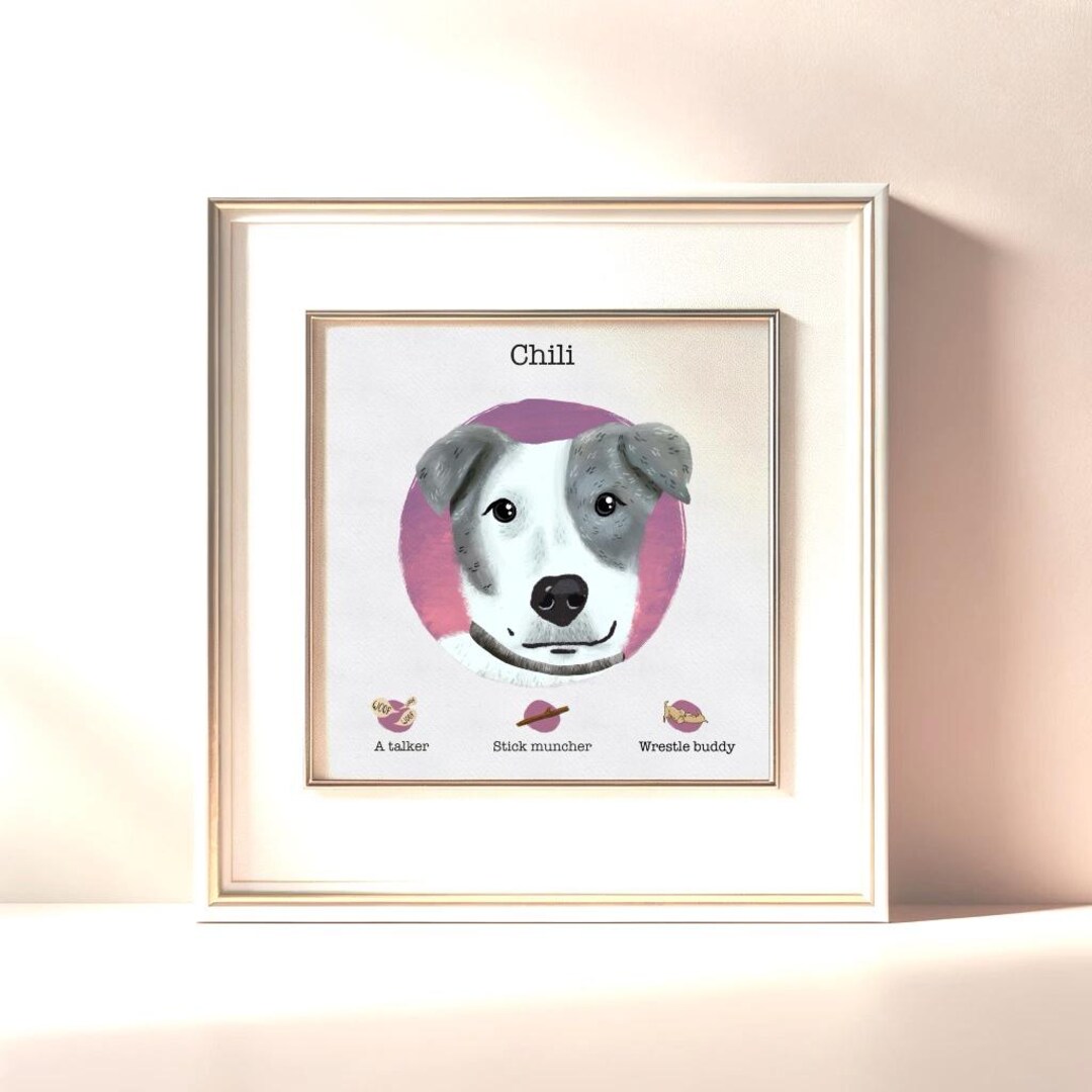 Printable Pet Portrait, From Photo, Pet Lover Gift, Hand-drawn Dog ...