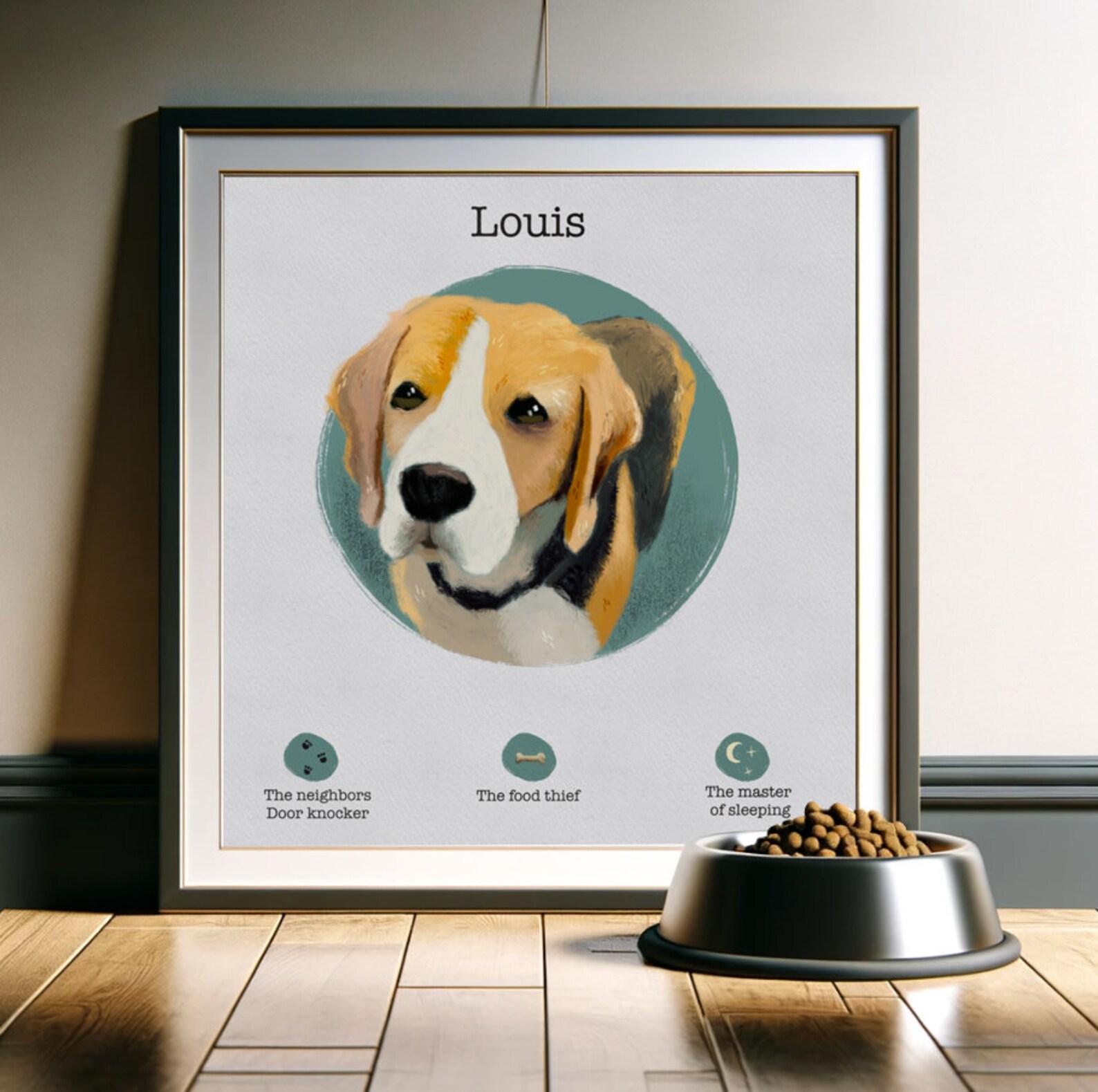 Custom Dog Illustration, Personalized Dog Portrait, Digital Dog ...