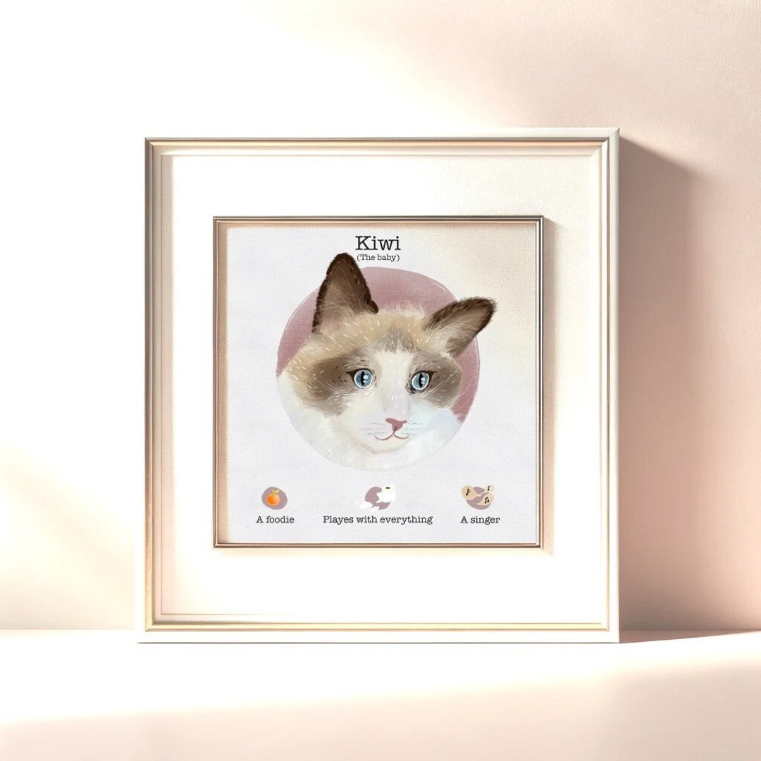 Pet Portraits From Photo, Digital Cat Portrait, Custom Pet Portrait, Cat Portrait, Custom Cat ...