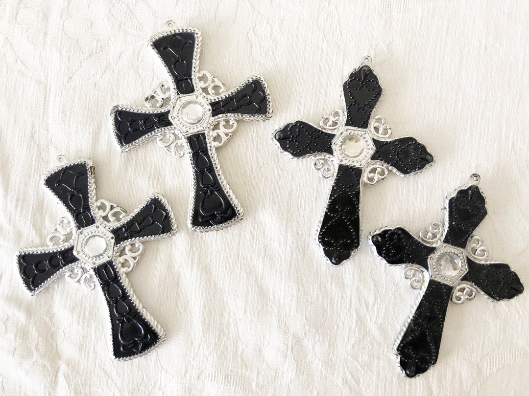 Black Cross, Silver Around & Rhinestone in the Center, for Cover on ...
