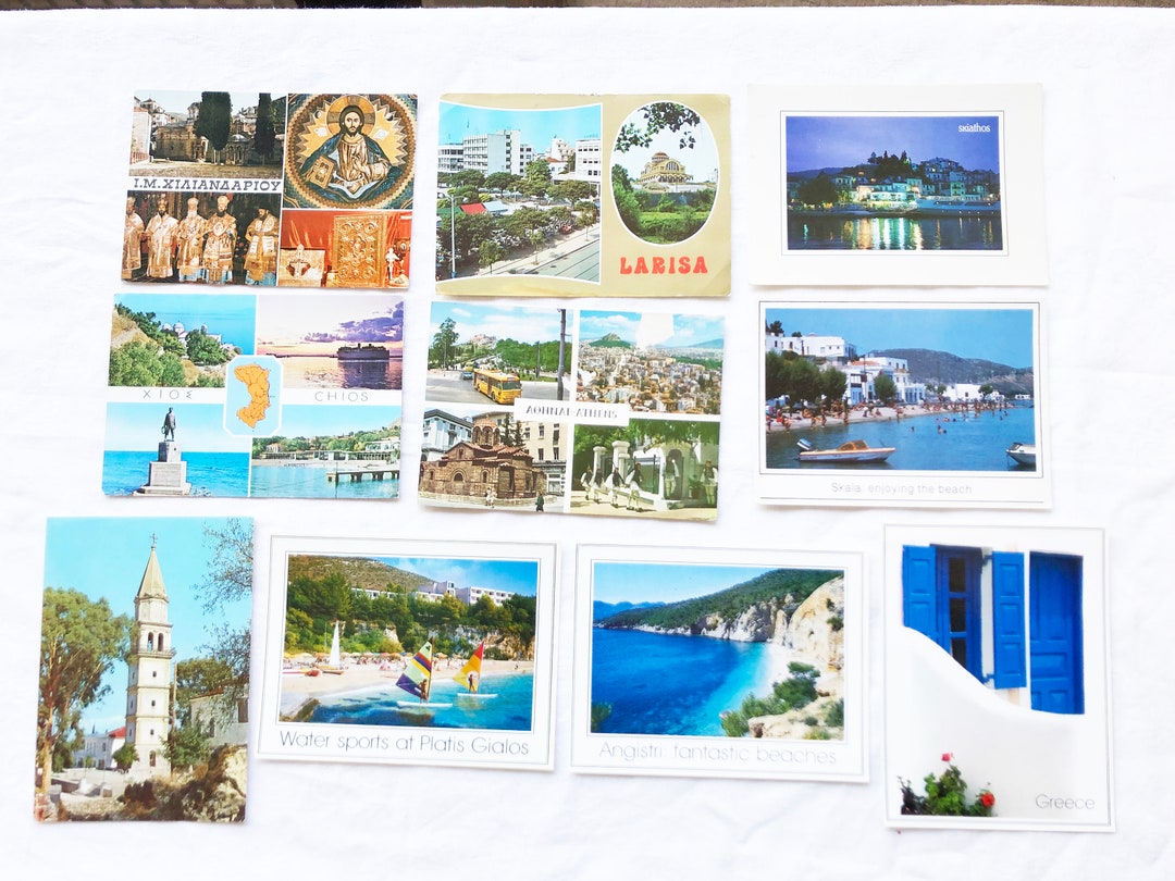 10 Vintage Greek Postcards, 1970s Ephemera, Scrapbooking - Etsy
