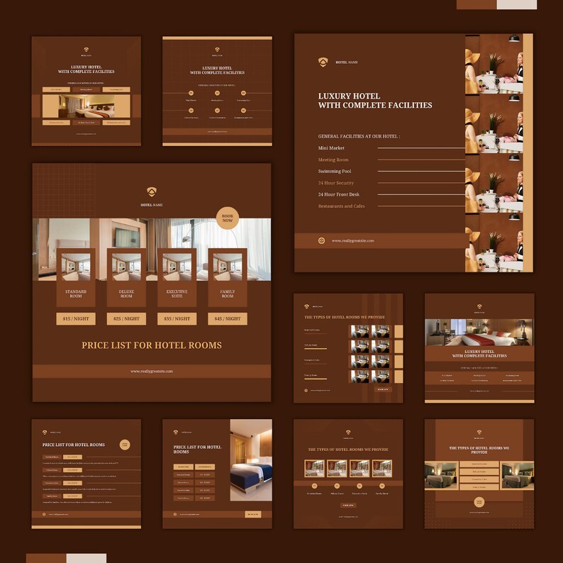 50 Hotel Editable Canva Templates | Hotel Instagram Post | Social Media ...