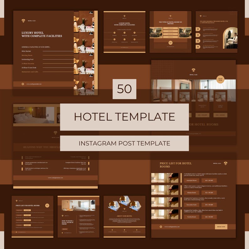 50 Hotel Editable Canva Templates | Hotel Instagram Post | Social Media ...