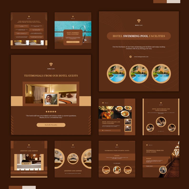 50 Hotel Editable Canva Templates | Hotel Instagram Post | Social Media ...