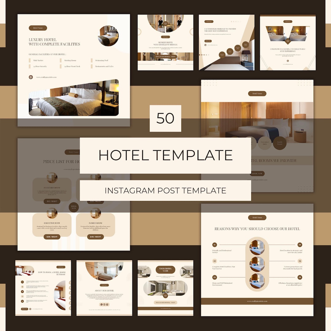 50 Hotel Editable Canva Templates | Hotel Instagram Post | Social Media ...