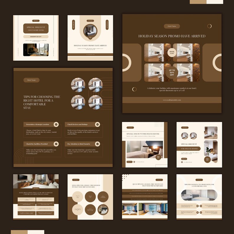 50 Hotel Editable Canva Templates | Hotel Instagram Post | Social Media ...