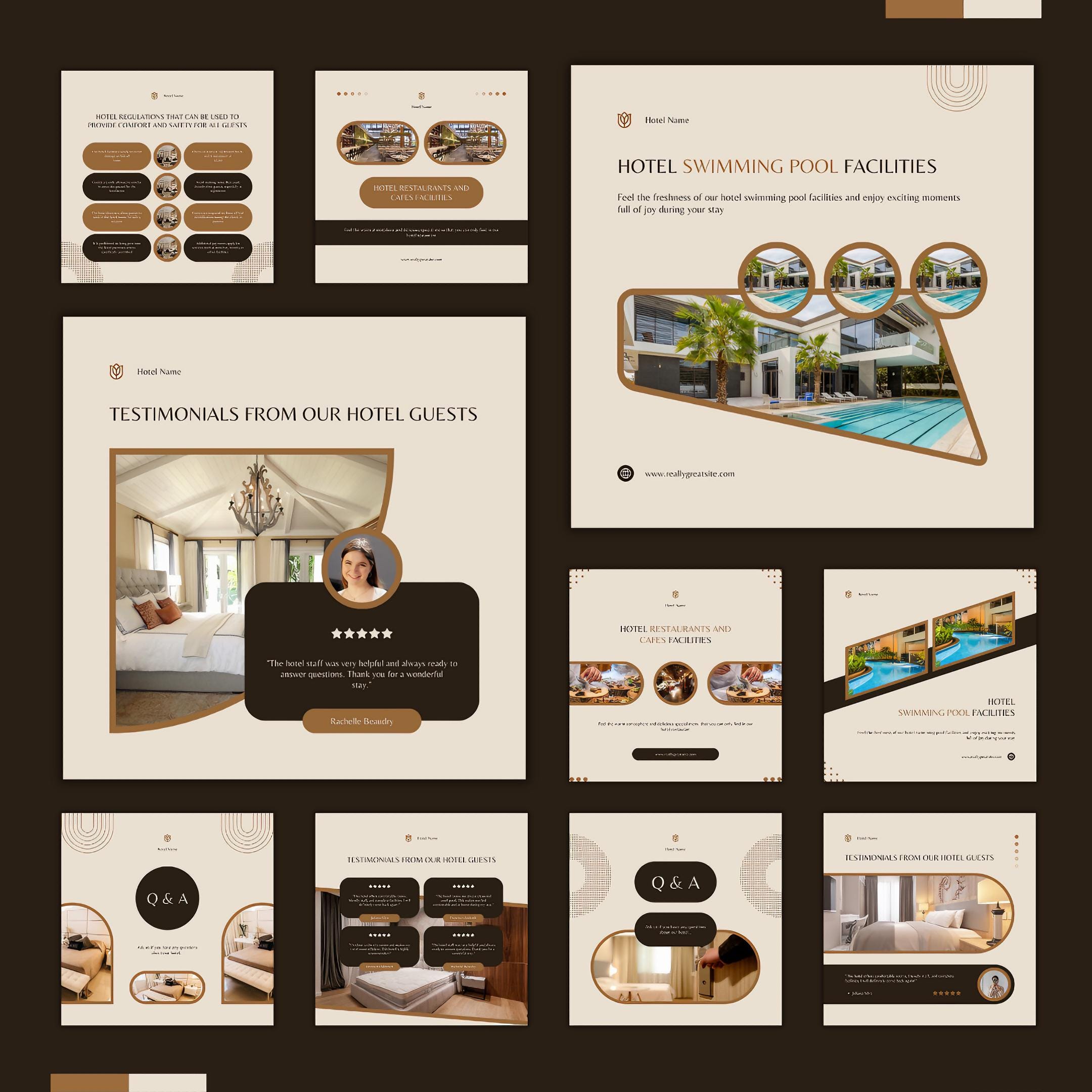 50 Hotel Editable Canva Templates | Hotel Instagram Post | Social Media ...