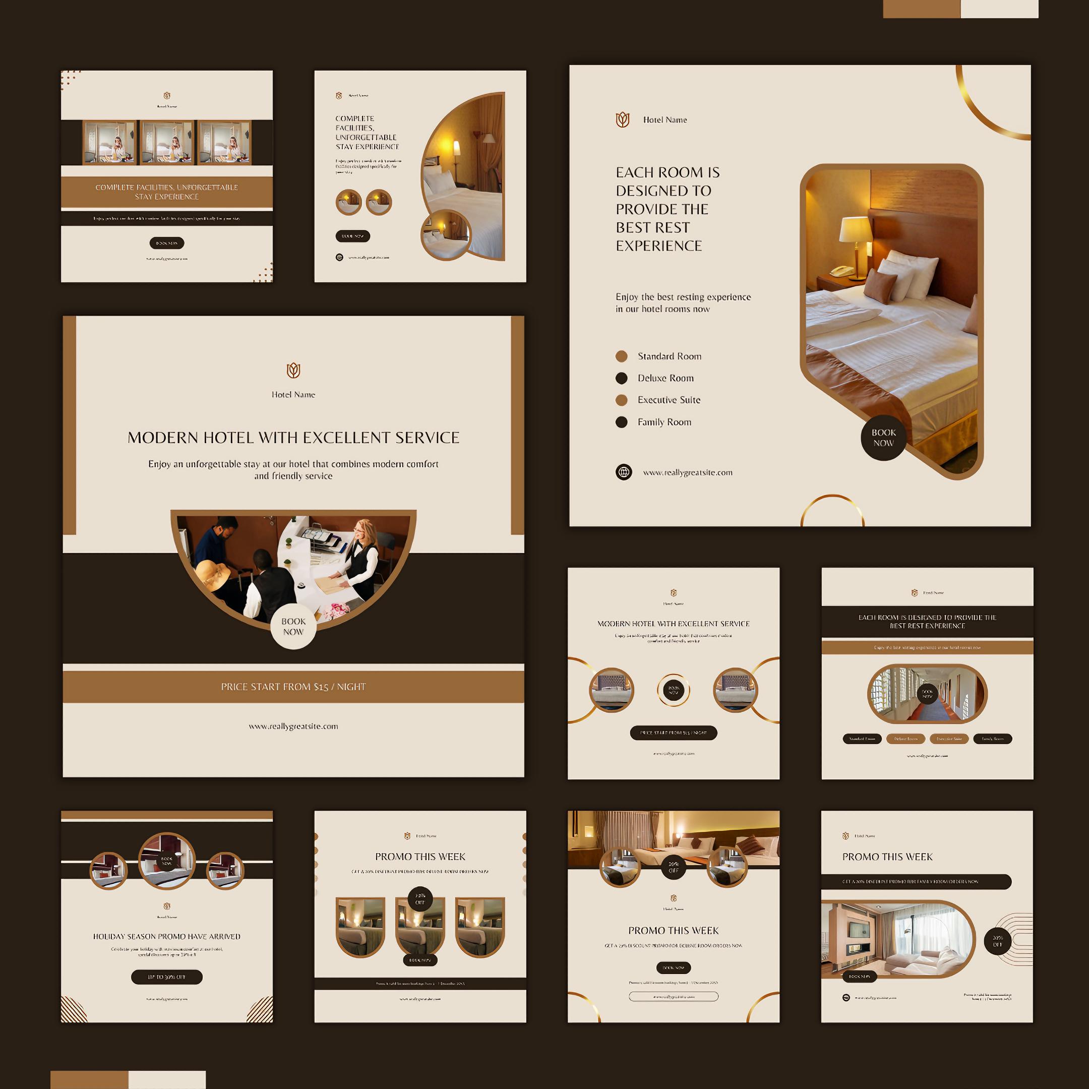 50 Hotel Editable Canva Templates | Hotel Instagram Post | Social Media ...