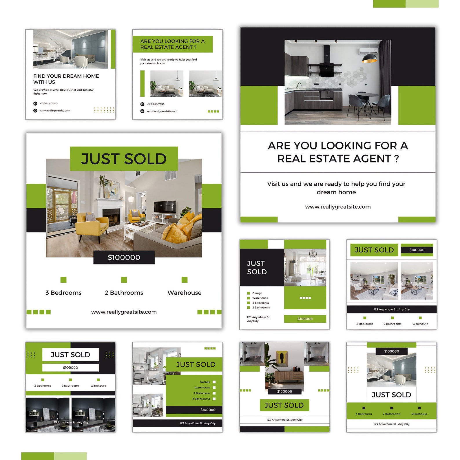 50 Real Estate Editable Canva Templates Real Estate Instagram Post ...