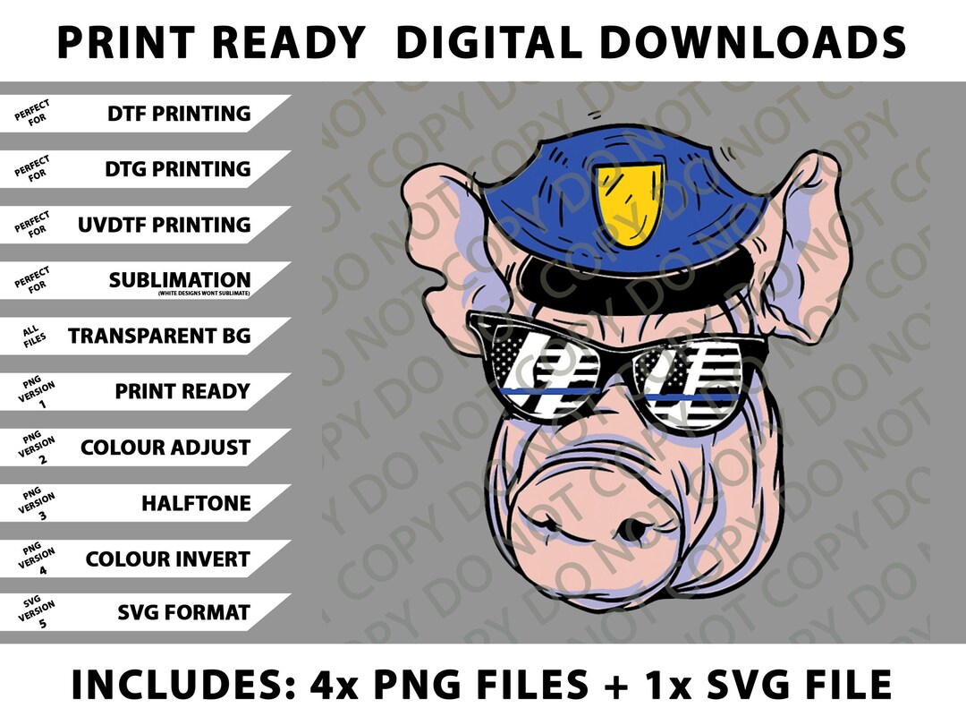 Police Officer Funny Fat Cop Pig Face Policeman Officer Cop Png Bundle ...