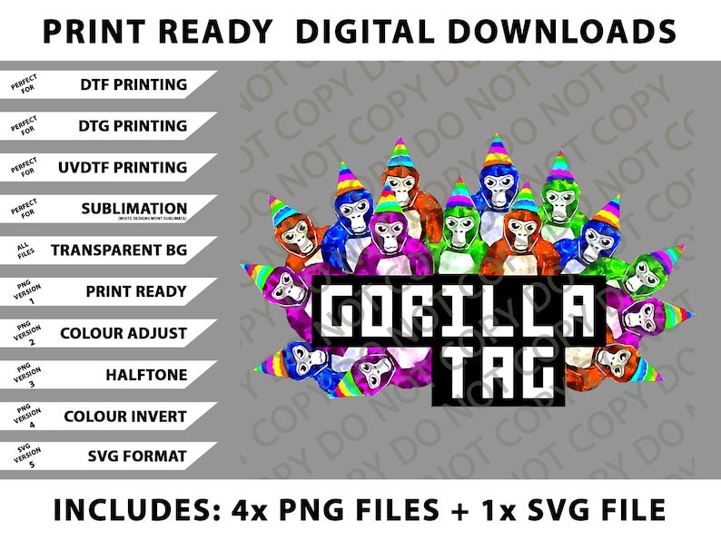 Gorilla Tag Party Time Merch Unisex Hoodie Png Bundle, SVG Files ...