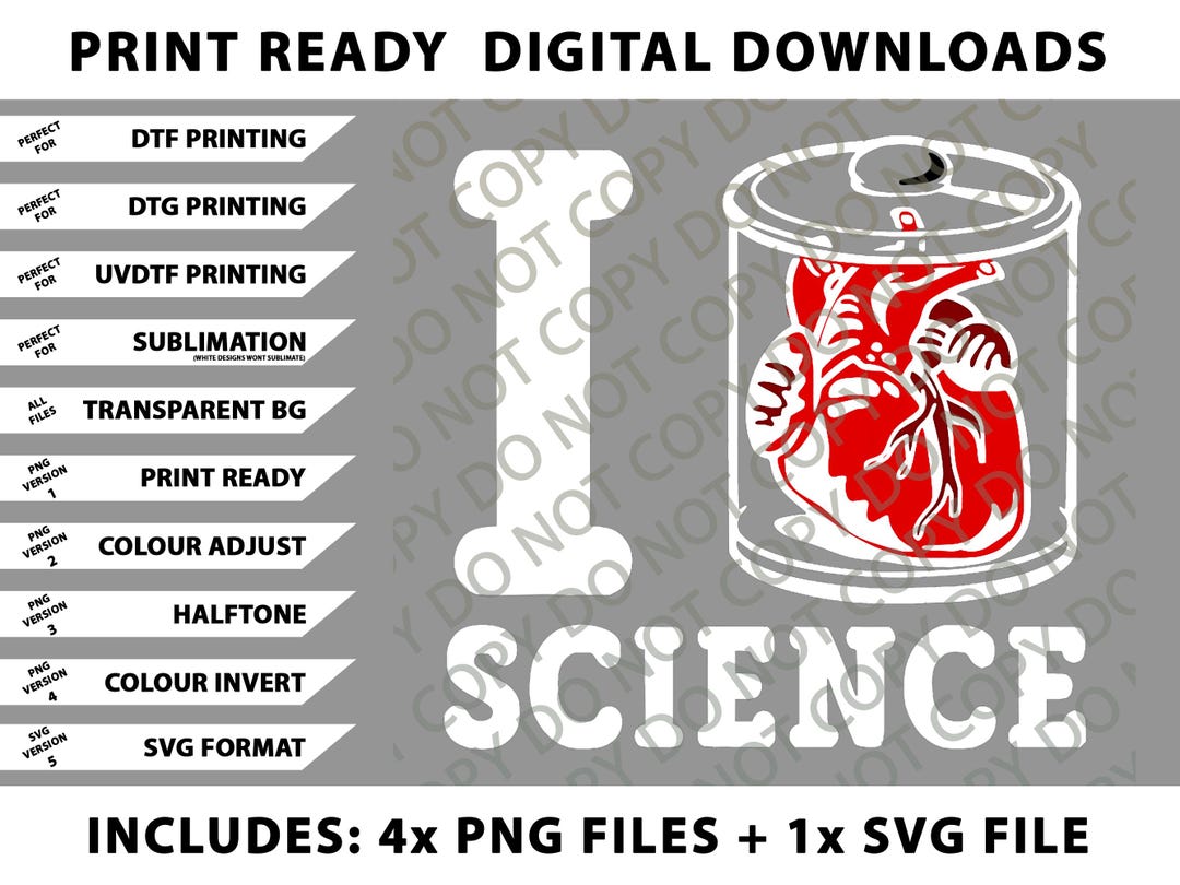 I Heart Science - I Love Science Png Bundle, SVG Files, Digital ...