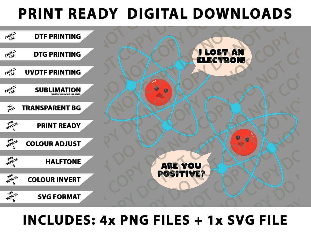I Lost an Electron Are You Positive Science Humor Funny Png Bundle, SVG ...