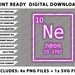 Neon Element Purple Periodic Table Chemistry Nerd Science Png Bundle ...