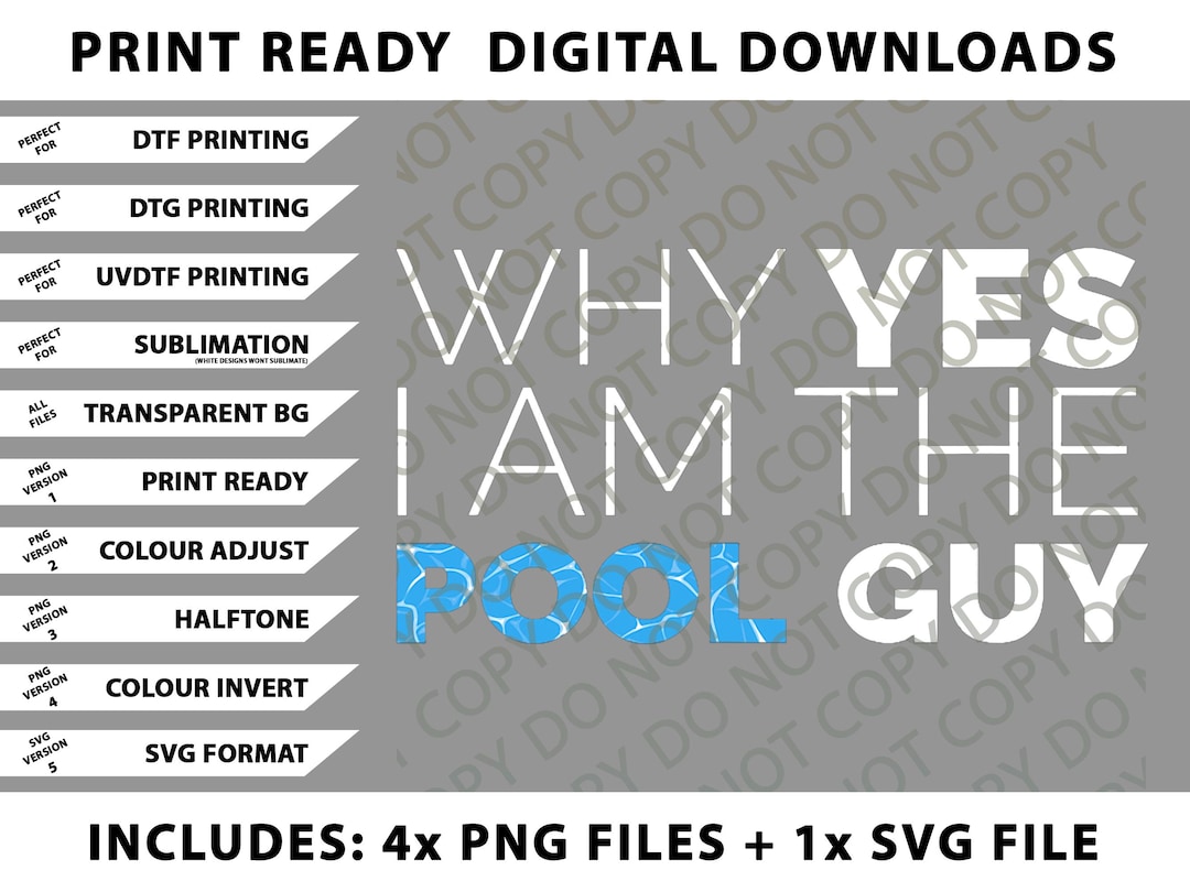 Why Yes I Am the Pool Guy Funny Meme Novelty Art Humor Png Bundle, SVG ...
