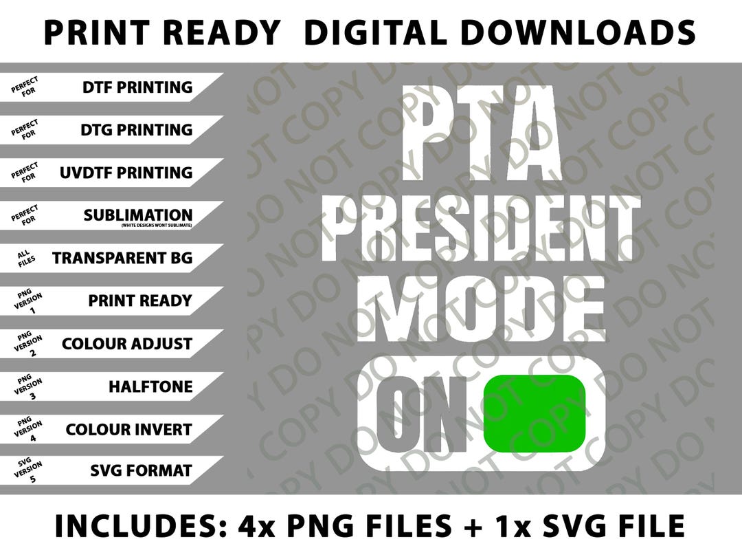 Funny PTA President Mode for School Parent Volunteers Png Bundle, SVG ...