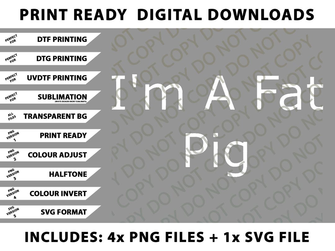 I'm A Fat Pig Png Bundle, SVG Files, Digital Downloads - Etsy