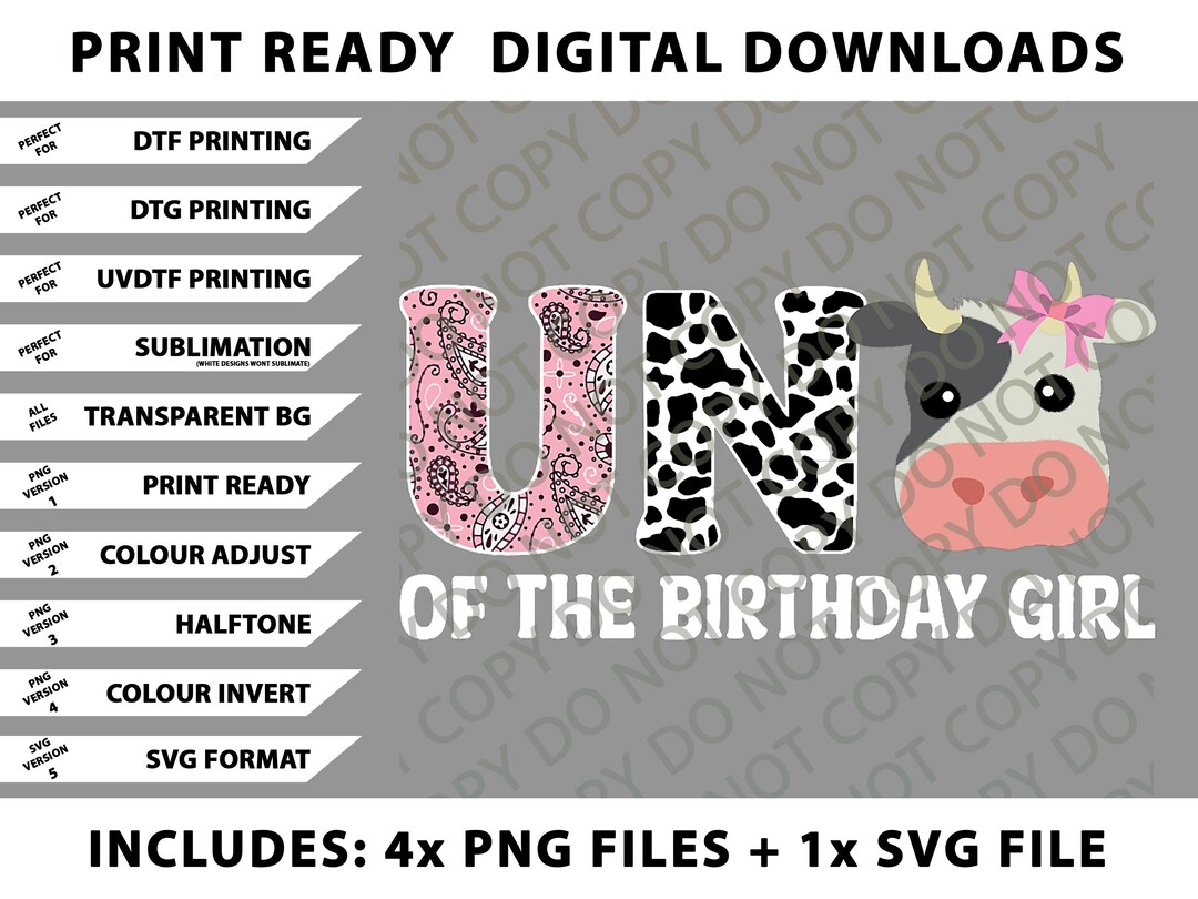 Uncle of the Birthday for Girl Cow Farm Birthday Cow Png Bundle, SVG ...