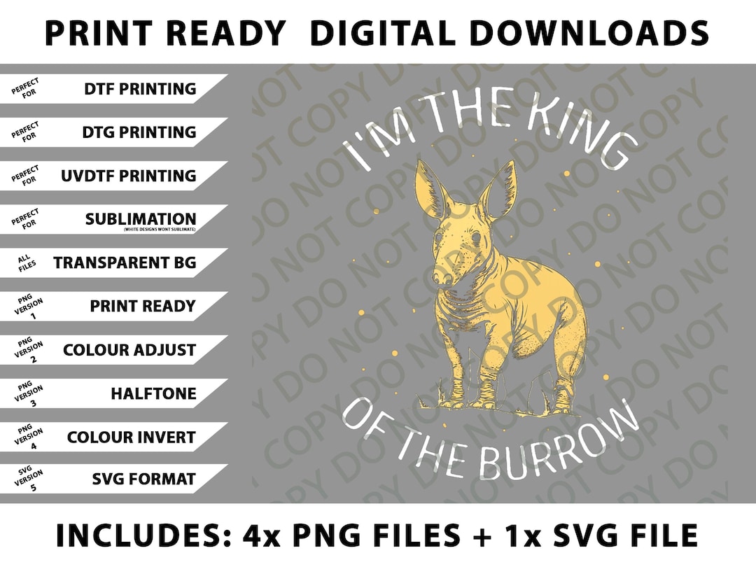 Aardvark King of the Burrow Antbear Earth Pig Aardvark Lover Png Bundle ...