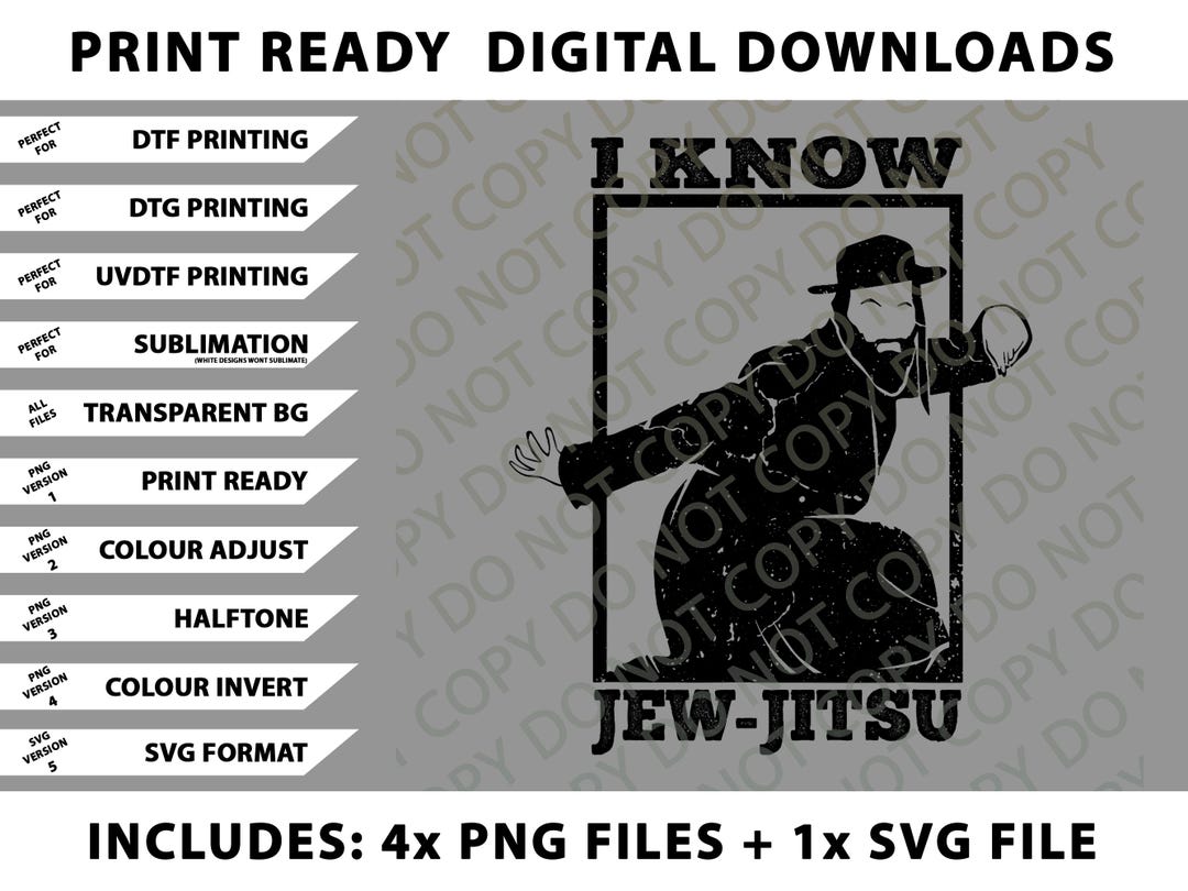 I Know Jew Jitsu Funny Jiu Jitsu Pun Jewish Martial Art Png Bundle, SVG ...
